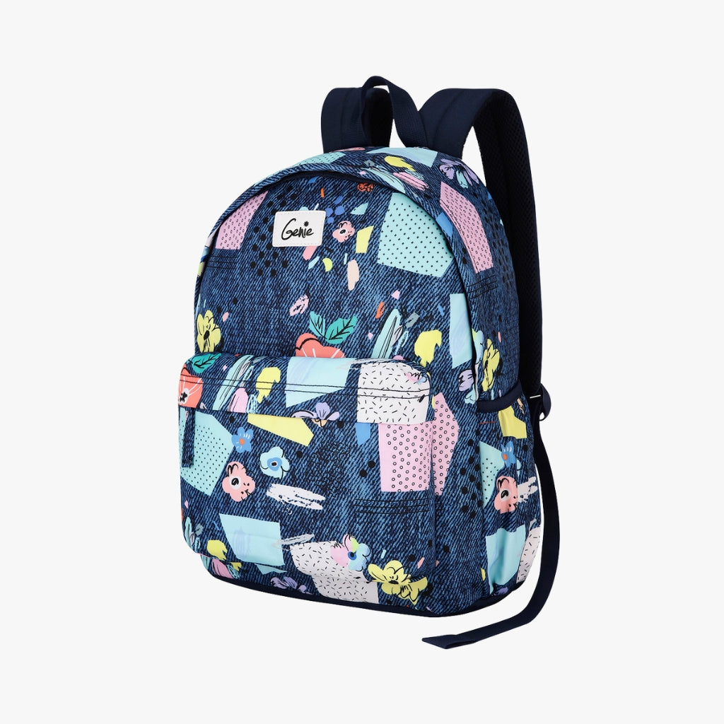 Buy Genie Patchy 18L Blue Casual Backpack Online
