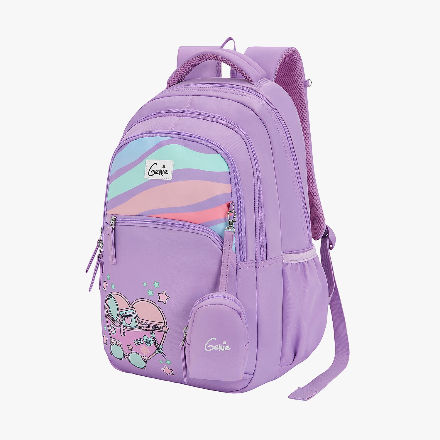 Buy Genie Starlight 27L Purple School Backpack Online