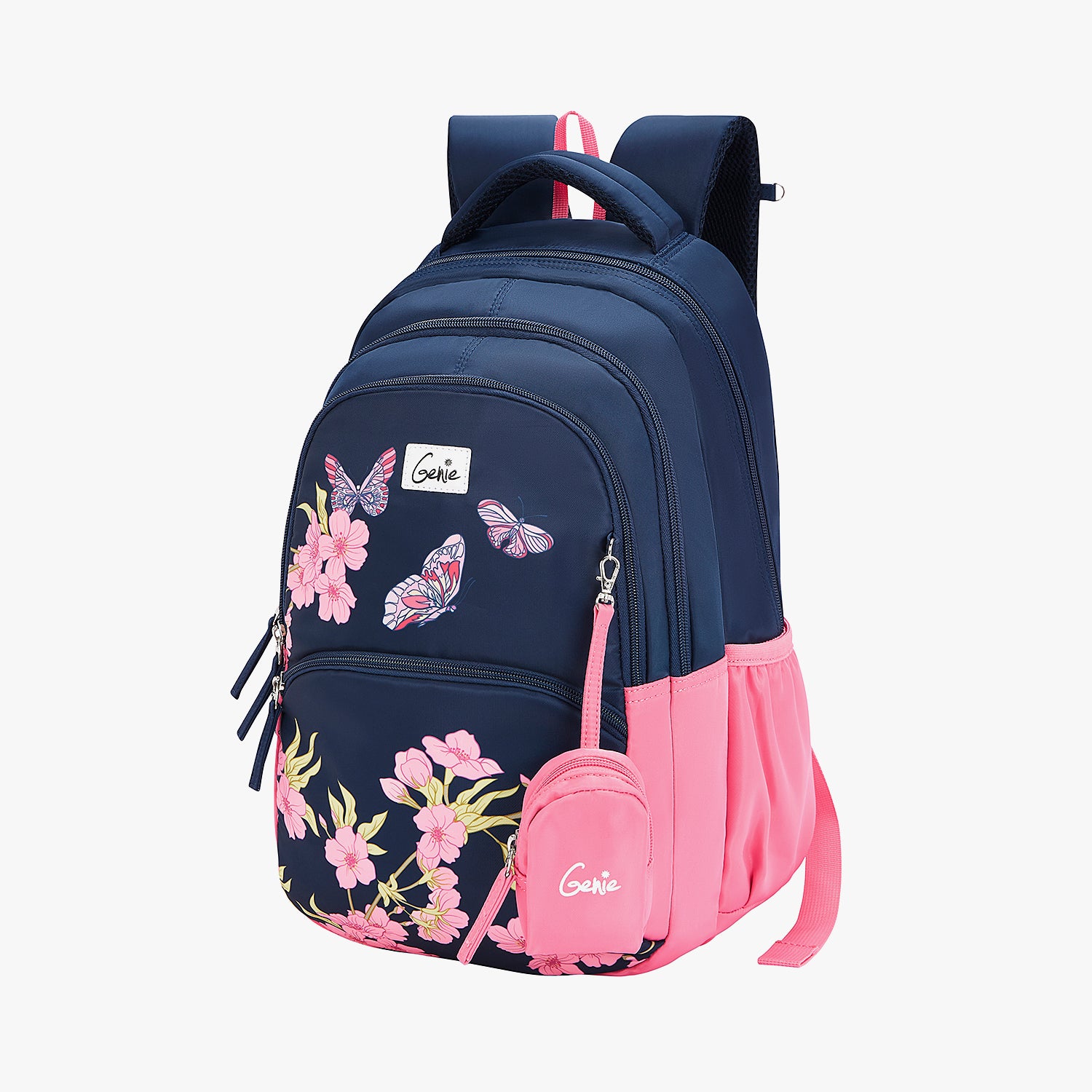 Buy Genie Lilac 27L Navy Blue School Backpack Online