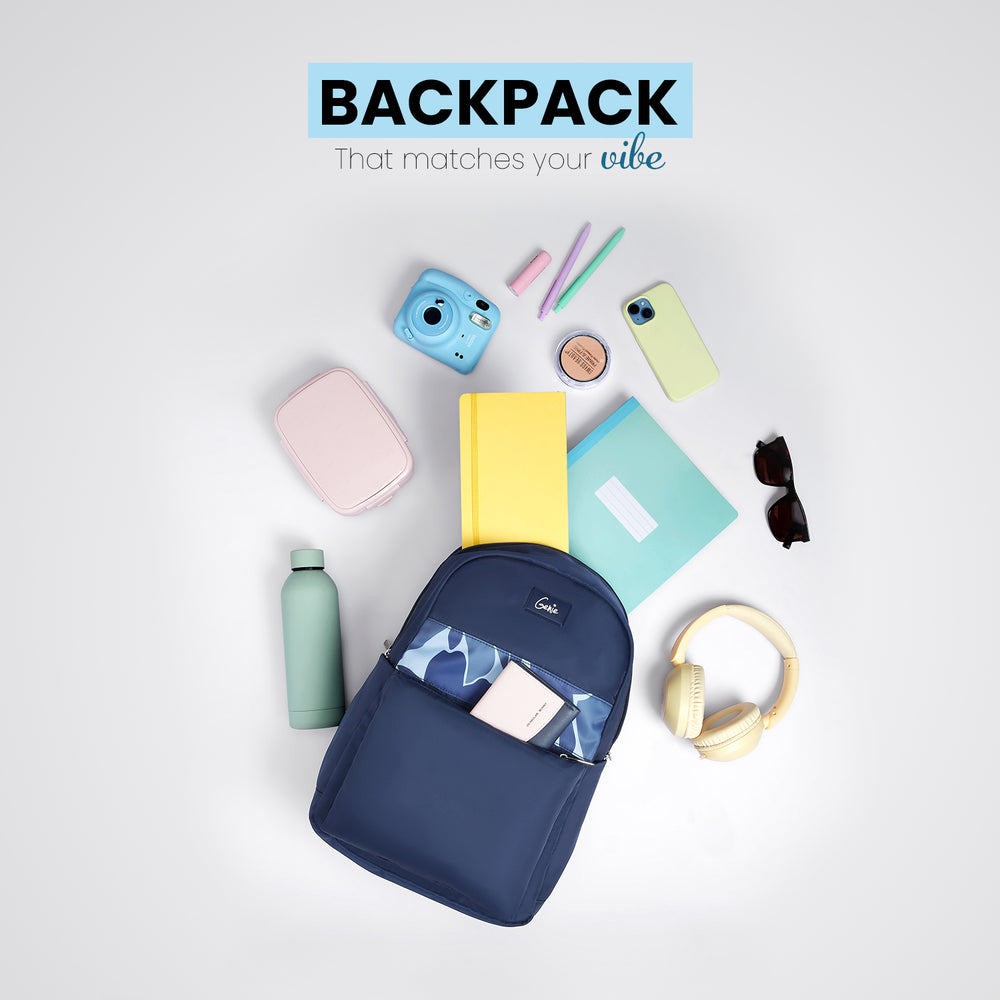 Buy Genie Tiffany 22L Navy Blue Laptop Backpack Online