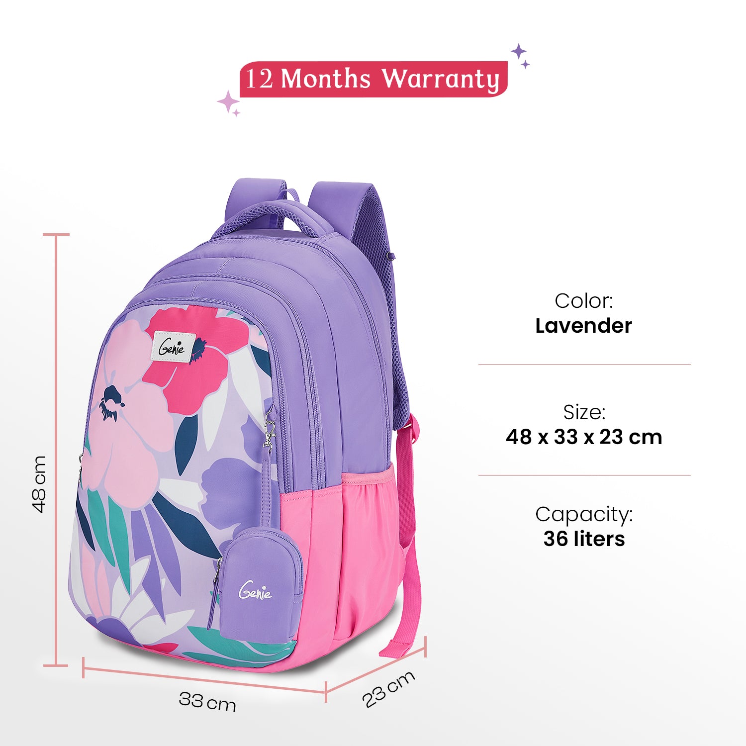 Buy Genie Alice 36L Lavender School Backpack Online