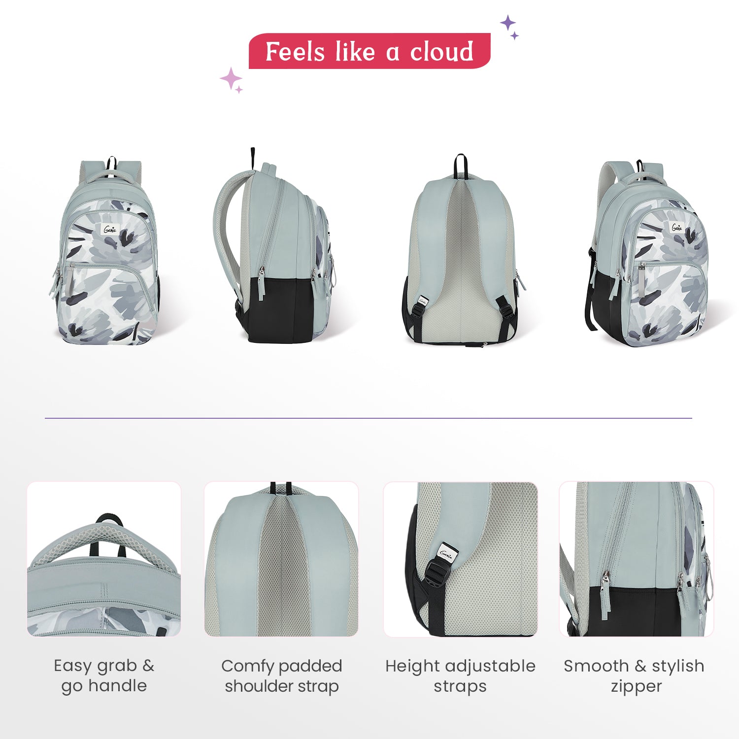 Buy Genie Ruby 36L Grey Laptop Backpack Online