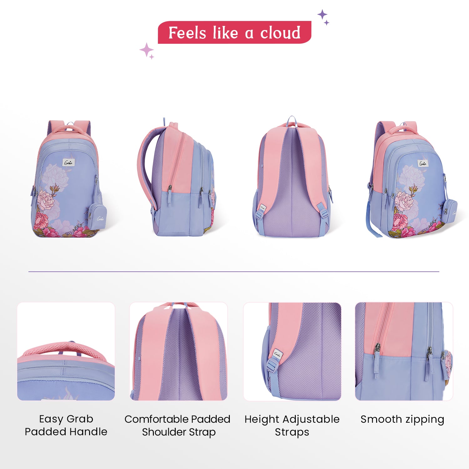 Buy Genie Juliet 36L Lavender School Backpack Online