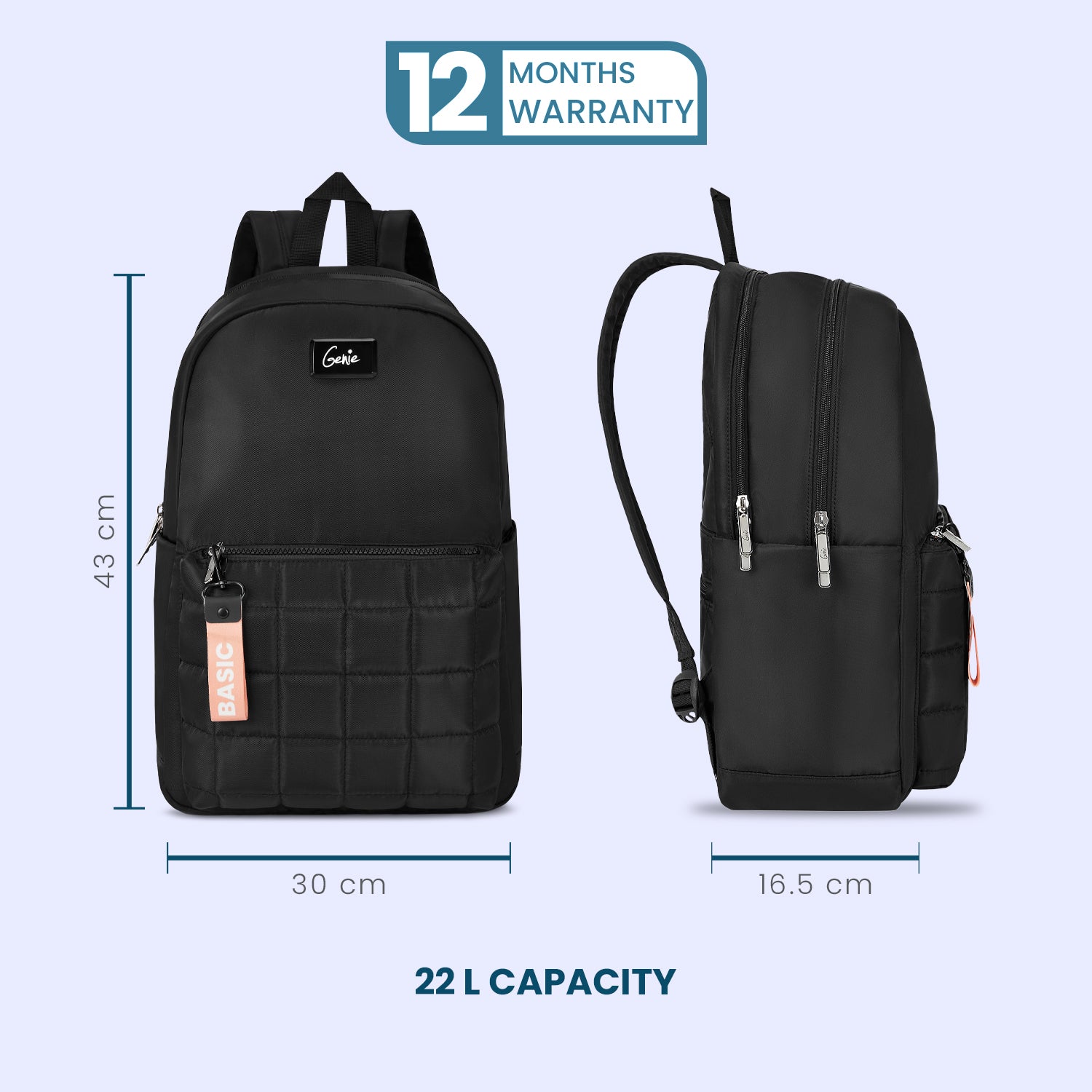 Buy Genie Nightsky 22 L Black Laptop Backpack Online