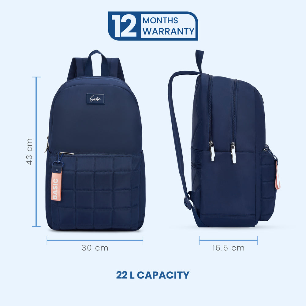 Buy Genie Nightsky 22 L Navy Blue College Backpack With Laptop Sleeve ...