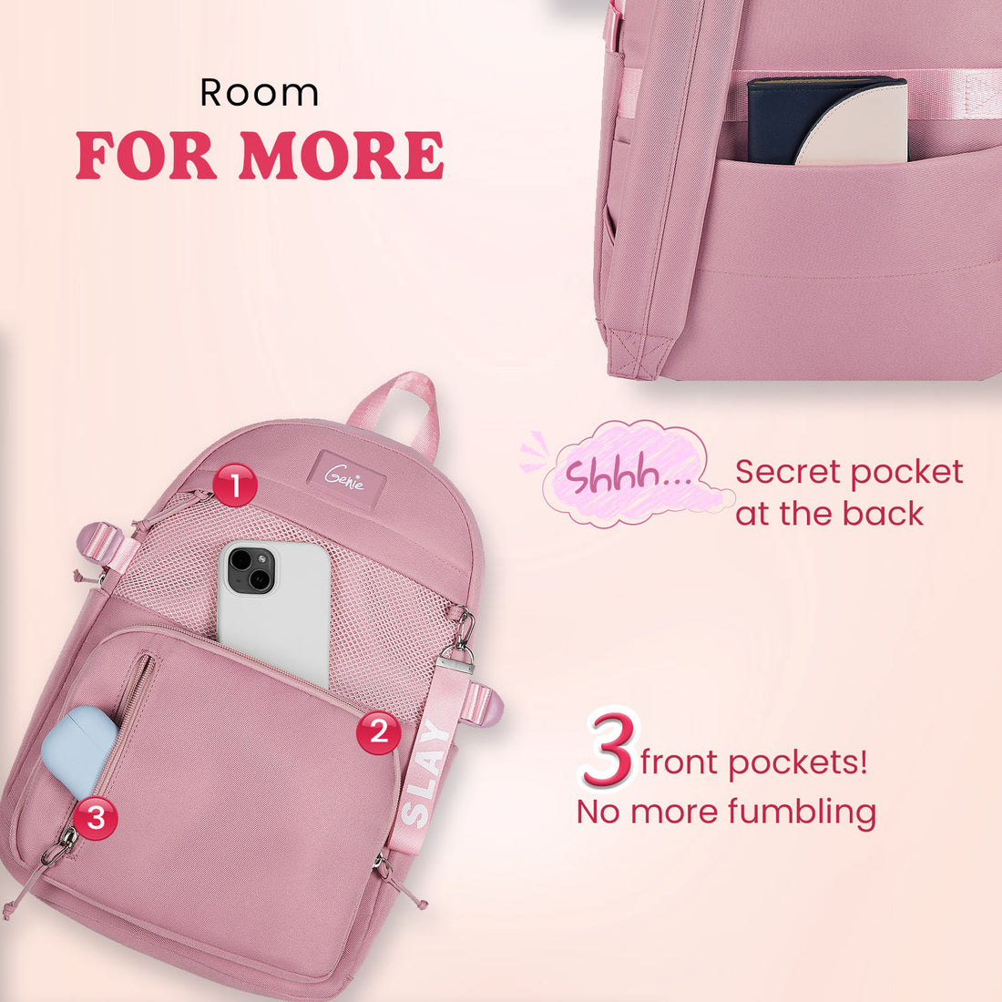 Buy Genie Berry 16L Pink Laptop Backpack Online