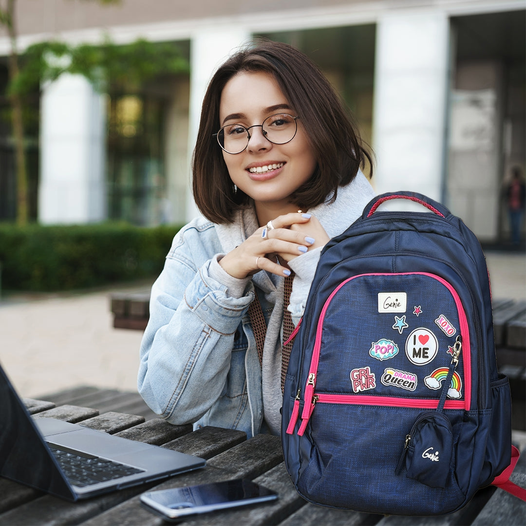 Buy Genie Drama Queen 36L Navy Blue Laptop Backpack Online