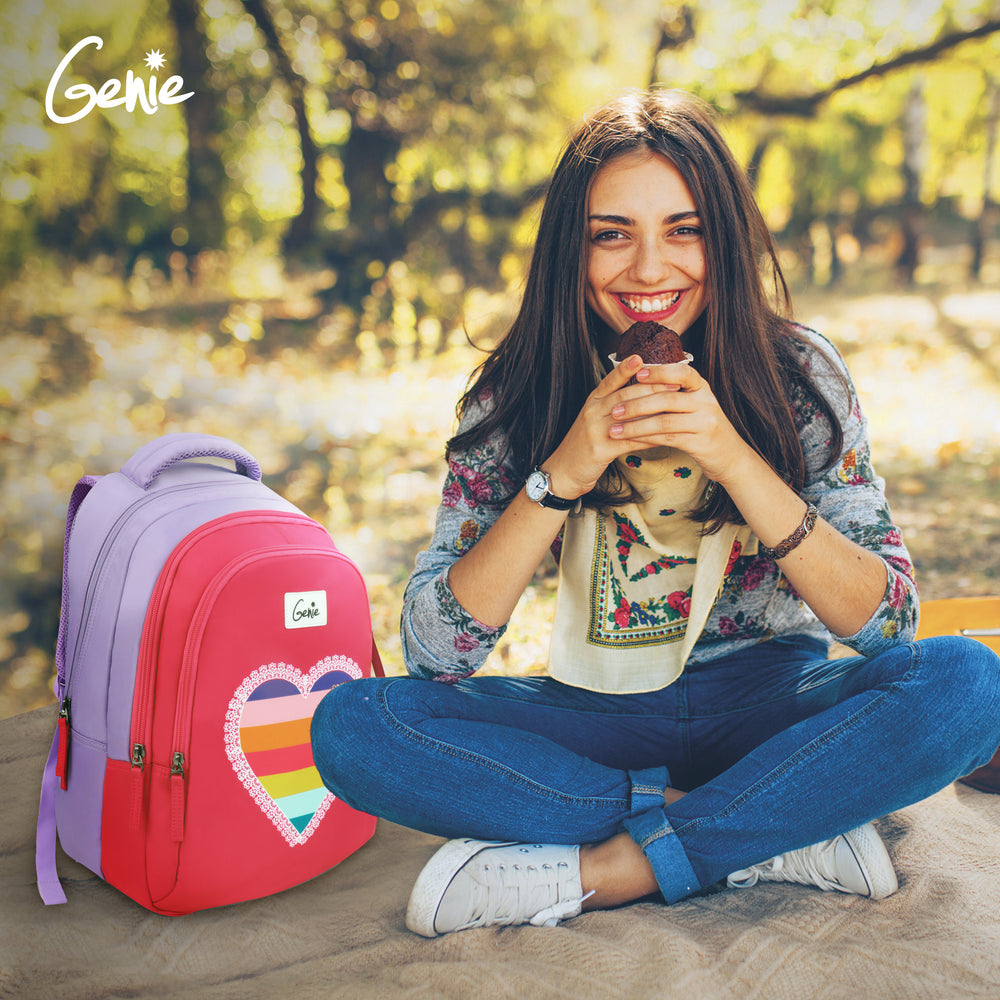 Buy Genie Heartbeat 27L Pink Juniors Backpack Online