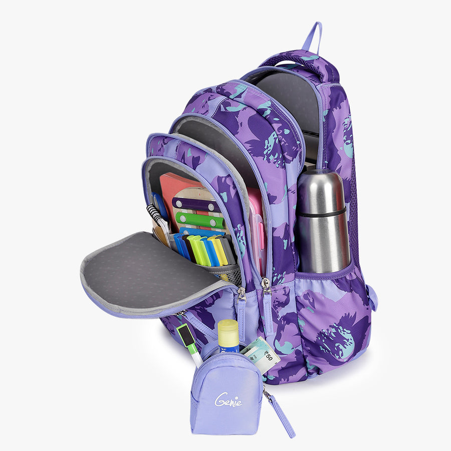 Buy Genie Bloom 27L New Purple Juniors Backpack Online