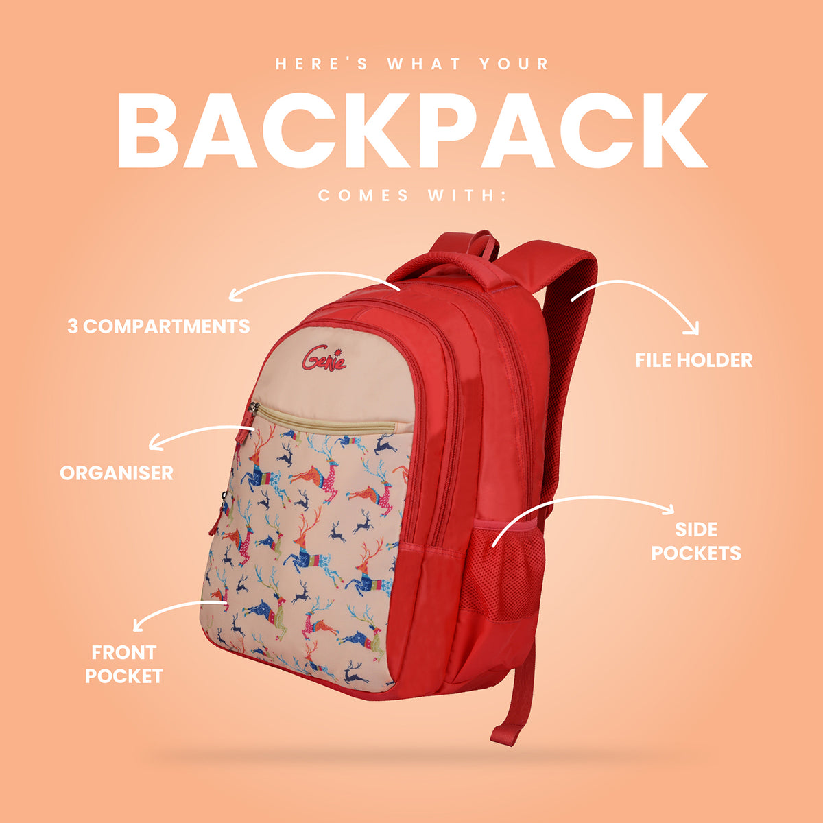 Dasher Pink School Bag for Girls in India - Genie