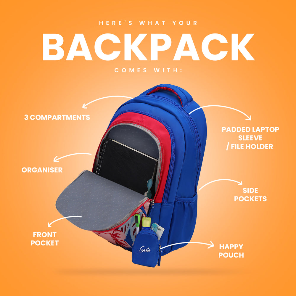 Buy Genie Willow 36L Blue School Backpack Online